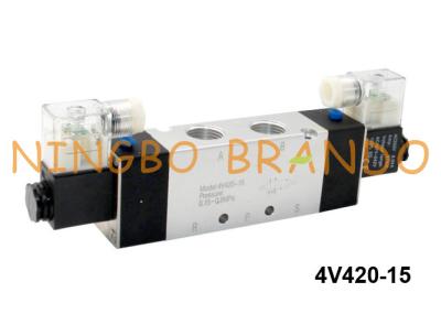 Китай тип пневматическое положение 24V 220V 4V420-15 Airtac пути 2 клапана соленоида 5 воздуха продается