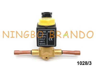 China Castel Type 1028/3 3/8'' Solder Refrigeration Solenoid Valve 220V AC for sale