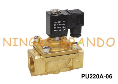China PU220A-06 Shako Type 2/2 Way NC Brass Solenoid Valve 3/4'' 24V DC for sale