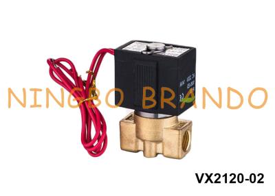 China VX2120-02 SMC Type Brass Solenoid Valve 2/2 Way NC 1/4'' 24V 220V for sale