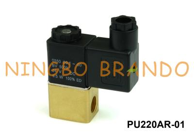 China PU220AR-01 Shako Type 2/2 Way NC Brass Solenoid Valve 1/8'' 24V 220V for sale