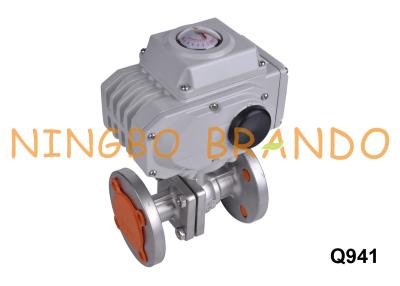 China DN25 Flange Electric Actuated Ball Valve Stainless Steel 304 24V 220V for sale