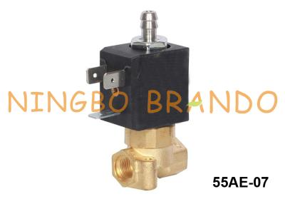 China Válvula electromagnética de cobre amarillo 24V 110V 220V de 3 maneras para el fabricante de café del café express en venta