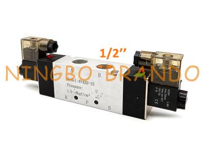 China 4V420-15 1/2'' Double Solenoid 5/2 Way Pneumatic Air Control Valve for sale