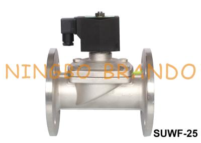 China 1'' Flanged Water Solenoid Valve Stainless Steel 24VDC 220VAC for sale