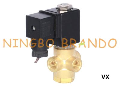 China 3 Way Brass Solenoid Valve Normally Closed 1/8'' 1/4'' 12V 24V 110V 220V for sale