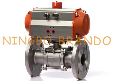 Китай Пневматический привод 3 шариковый клапан служить фланцем частями 1" нержавеющая сталь DN25 продается