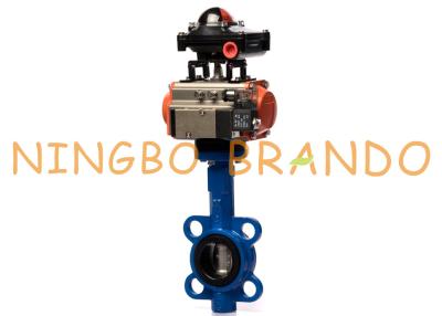 China Soft Seat Wafer Pneumatic Butterfly Valve With Actuator Limit Switch for sale