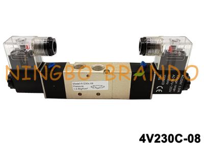 China AirTAC Type PT1/4 4V230C-08 Solenoid Valve 220V AC 24V DC 5/3 Way for sale