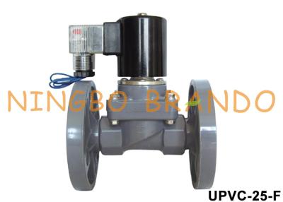 China 1'' Flanged Plastic PVC UPVC Solenoid Valve Anti Corrosive 24V 220V for sale