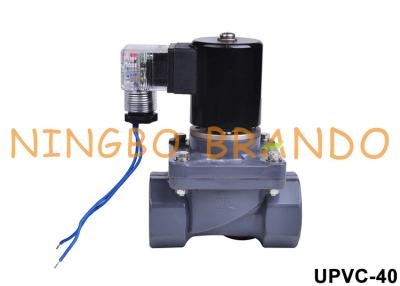 China DN40 Plastic UPVC Solenoid Valve 1-1/2'' For Acid Alkali Resistance for sale