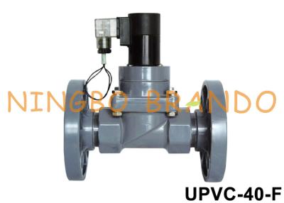 China 1-1/2'' Flanged UPVC Anti Corrosion Plastic Solenoid Valve AC220V for sale