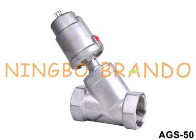 Chine 2" valve de piston filetée pneumatique de Seat de l'angle DN50 SS304 à vendre