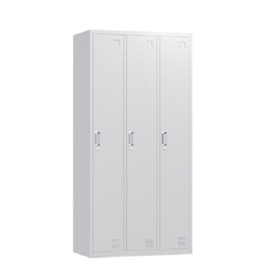 China Iron Student Locker 3 Door Steel Locker for Staff Work Clothes Locker for sale
