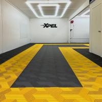 China PP Garage Floor Tiles 15.75x15.75 Inch Interlocking 2500lbs Capacity Black for sale