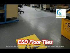 Brandsicherheit 6,5 mm ESD-Bodenfliesen PVC-leitfähige Bodenfliesen hellgraue Farbe