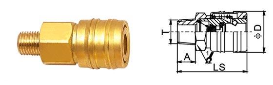Swiss Type Air Quick Disconnect Couplings LAO Suitable For Restricted Space 0