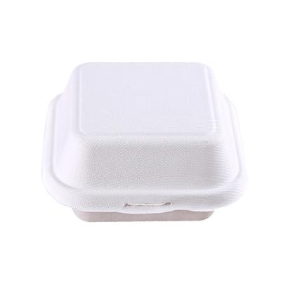 China Lekvrije 1000ml de Bagasse Meeneemcontainers van het Clamshelldeksel Te koop
