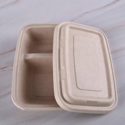 China Biologisch afbreekbare 2 het Voedselcontainers van de Compartimenten Vernieuwbare Bagasse Te koop