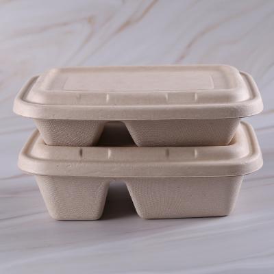 China Biologisch afbreekbare 2 het Voedselcontainers van de Compartimenten Vernieuwbare Bagasse Te koop