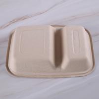 China 1000ml Compostable Two Compartment Pulp Food Containers for sale