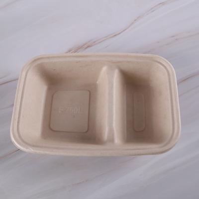 China Biologisch afbreekbare 2 het Voedselcontainers van de Compartimenten Vernieuwbare Bagasse Te koop