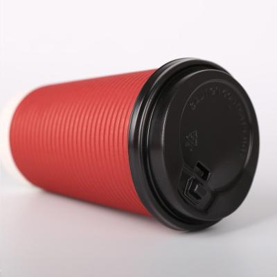 Κίνα Ο καφές κυματισμών 16oz τύπωσε τα take-$l*away φλυτζάνια εγγράφου της Kraft διάθεσης με τα καπάκια προς πώληση