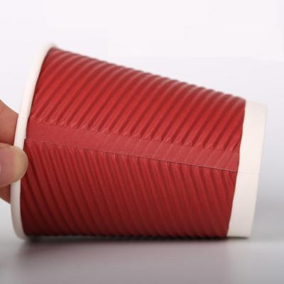 Κίνα Ο καφές κυματισμών 16oz τύπωσε τα take-$l*away φλυτζάνια εγγράφου της Kraft διάθεσης με τα καπάκια προς πώληση