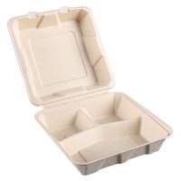China Eco Friendly Disposable Takeout Bagasse Clamshell Containers for sale