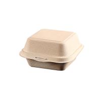China Refrigerable Hamburger 100mm Bagasse Clamshell Containers for sale