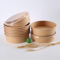 China Biodegradable Takeout 1200ml Round Paper Containers for sale