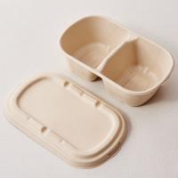China Divide Takeaway Oval Biodegradable Food Containers With Lids for sale