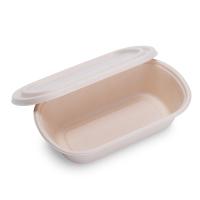 China Harmless Compost OVAL Leakproof Bagasse Food Containers for sale