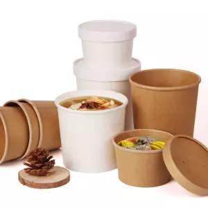 Cina Tazza eliminabile di carta kraft per minestra calda in vendita