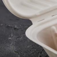 China Microwavable Environmental Bagasse Clamshell Containers for sale