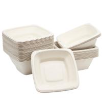 China Microwavable Compostable Disposable Sugarcane Pulp Plates for sale