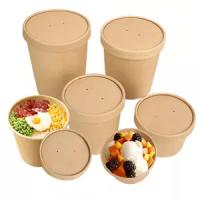 China Disposable Compostable Microwavable Kraft Soup Cup for sale