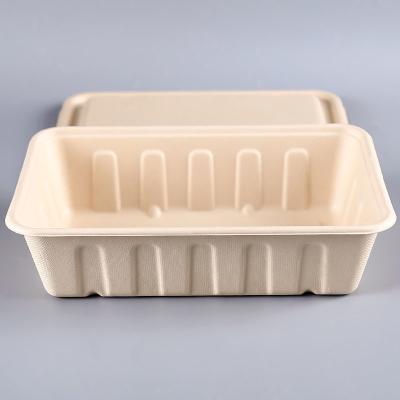 China De Containers van het de Bagassevoedsel van de Microwavablediepvriezer 2500ML met Deksel Te koop