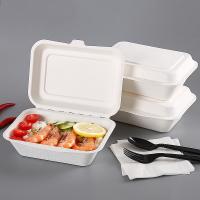China Degradable Waterproof  Takeaway Bagasse Clamshell Containers for sale