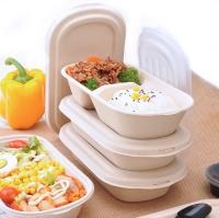 China 850ml Sugarcane Bagasse Disposable Clamshell Containers Waterproof for sale
