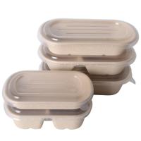 China 850ml Sugarcane Bagasse Disposable Clamshell Containers Waterproof for sale