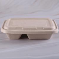 China 1000ml Embossing Biodegradable Pulp Food Containers Microwavable for sale
