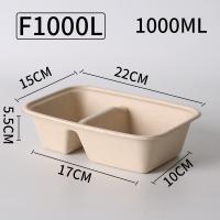 China 1000ml Embossing Biodegradable Pulp Food Containers Microwavable for sale