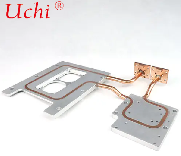 Multiple profile aluminum cold plate with copper pipe design