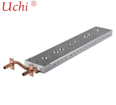 China Copper Tube Liquid Cooling Plate , Liquid Cold Plate With Epoxy Bonding Process for sale