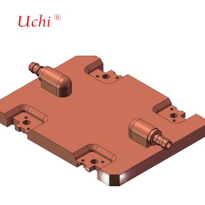 China Copper Brazed Liquid Tubed Cold Plate Connector UQD Quick Connect Fitting Module for sale