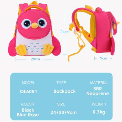 Cina Asilo impermeabile della borsa di scuola dei bambini del bambino del bambino dello zaino 3D dei bambini del pinguino in vendita