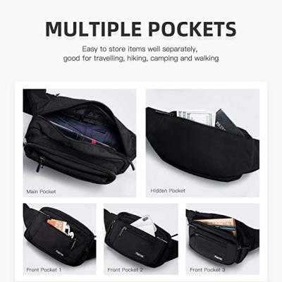 Cina Le donne di Bum Fashion Fanny Pack Men innaffiano la borsa resistente della vita con 6 tasche zippate in vendita