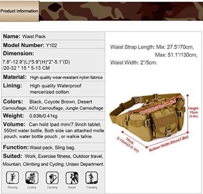 Cina Pacchetto militare della vita della borsa tattica della vita di Molle per correre di camminata di aria aperta facendo un'escursione campeggio in vendita