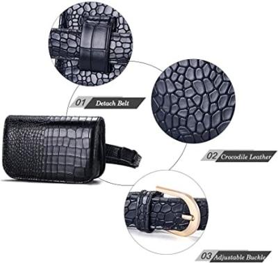 Cina Piccolo ente inter- Fanny Pack Pu Leather Purses del coccodrillo con le tasche del telefono cellulare in vendita
